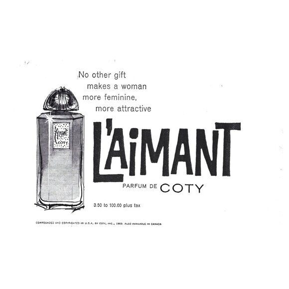 Coty | Art | Vintage Coty Laimant Parfum Advertisement Print 96 Perfume ...